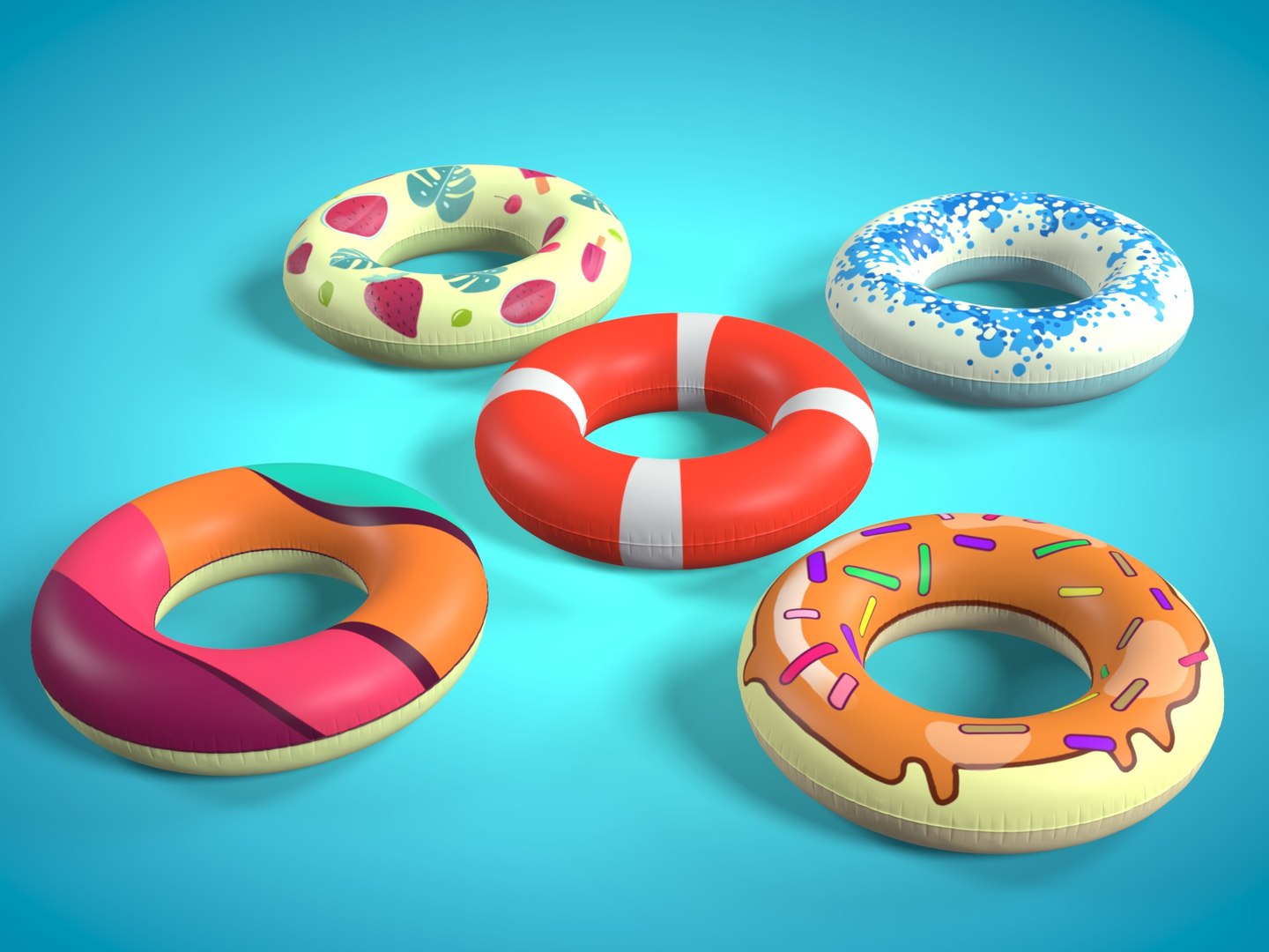 Inflatable Swim Rings -- 5 Textures 3D Model - TurboSquid 2075604