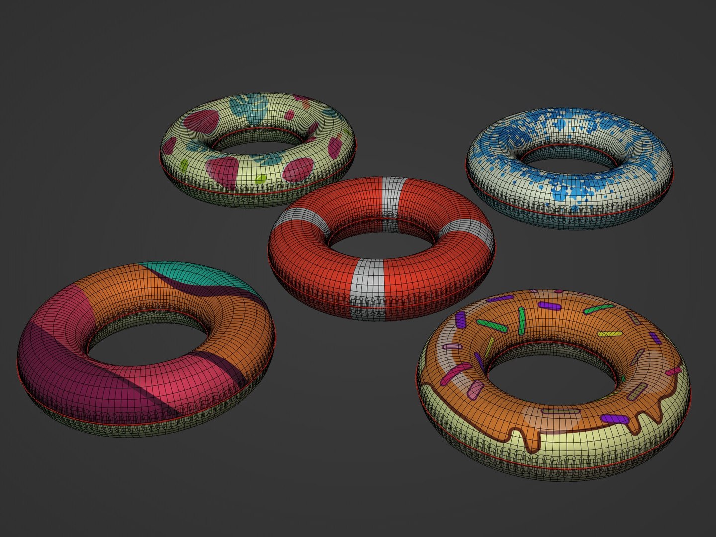 Inflatable Swim Rings -- 5 Textures 3D Model - TurboSquid 2075604