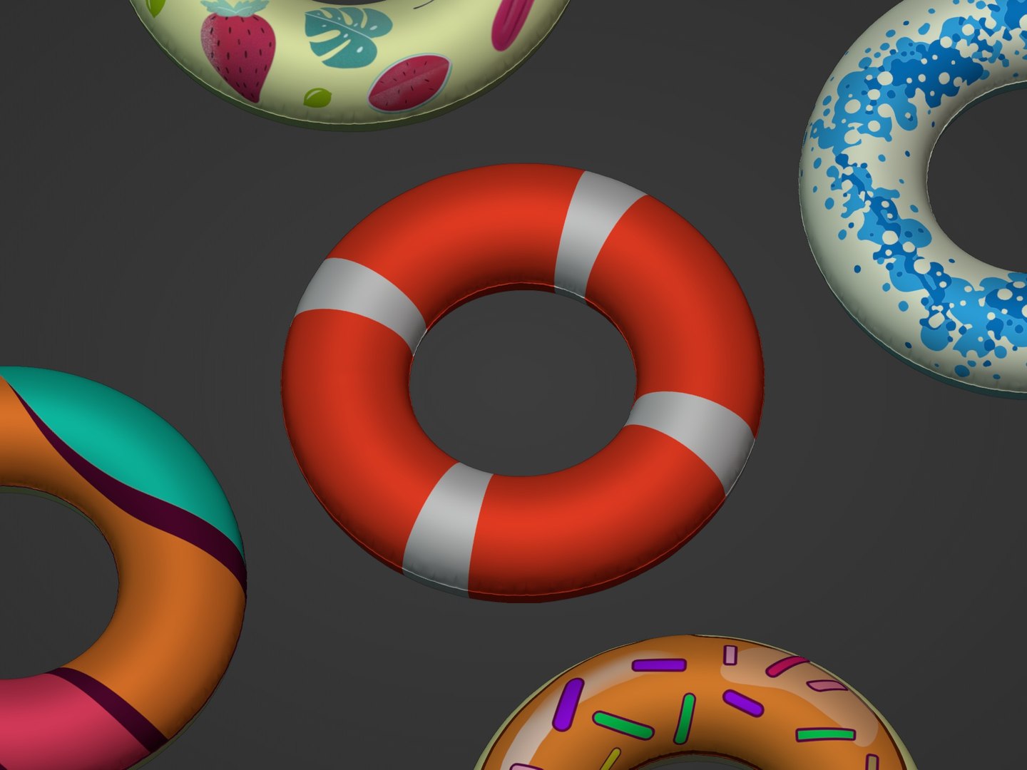 Inflatable Swim Rings -- 5 Textures 3D Model - TurboSquid 2075604