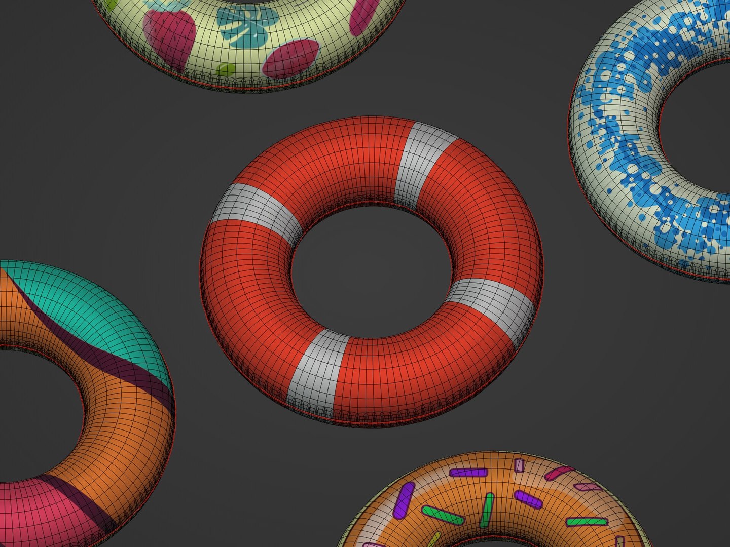 Inflatable Swim Rings -- 5 Textures 3D Model - TurboSquid 2075604