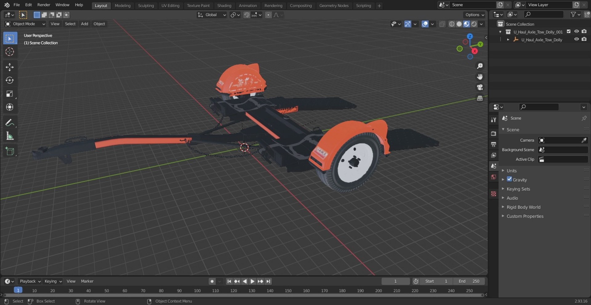3D U-Haul Axle Tow Dolly model - TurboSquid 2051785