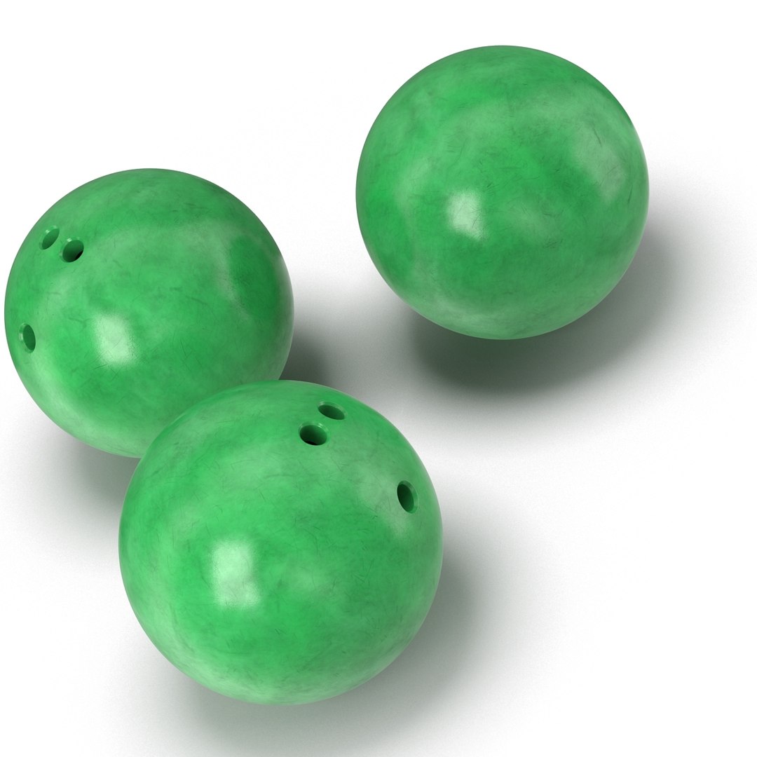 Obj Bowling Ball Green Modeled