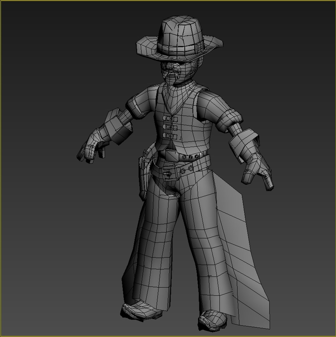Cartoon Cowboy 3d Model