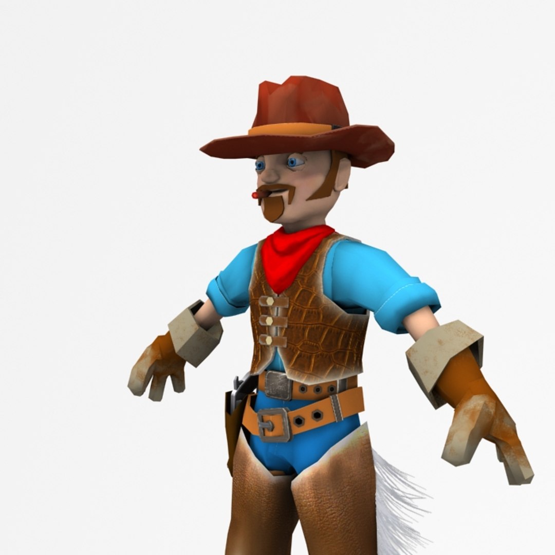 Cartoon Cowboy 3d Model