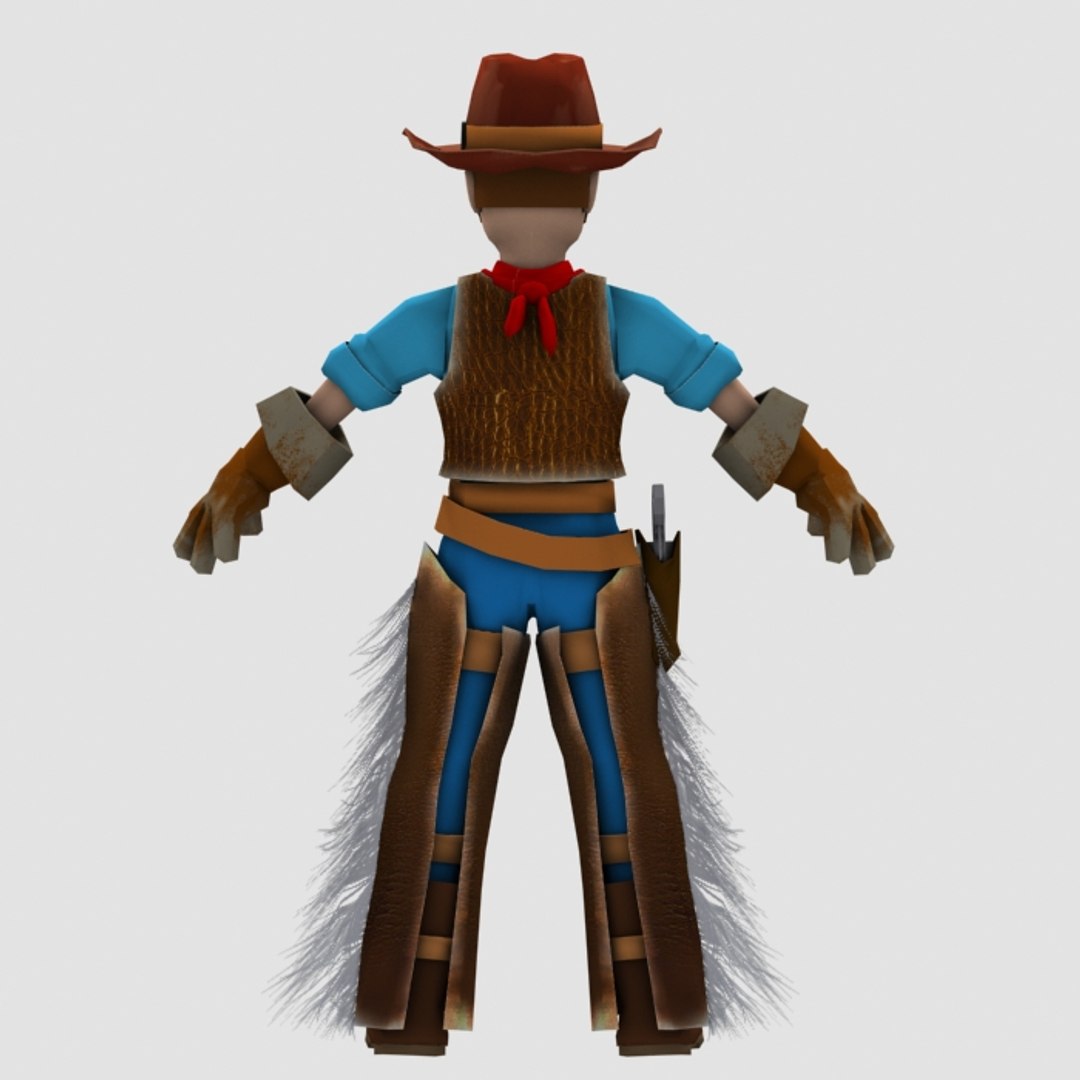 Cartoon Cowboy 3d Model