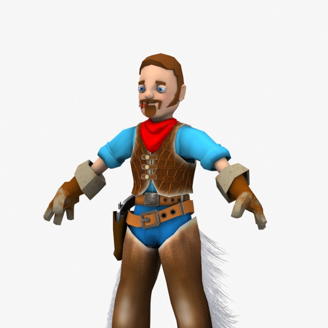 Cartoon Cowboy 3d Model