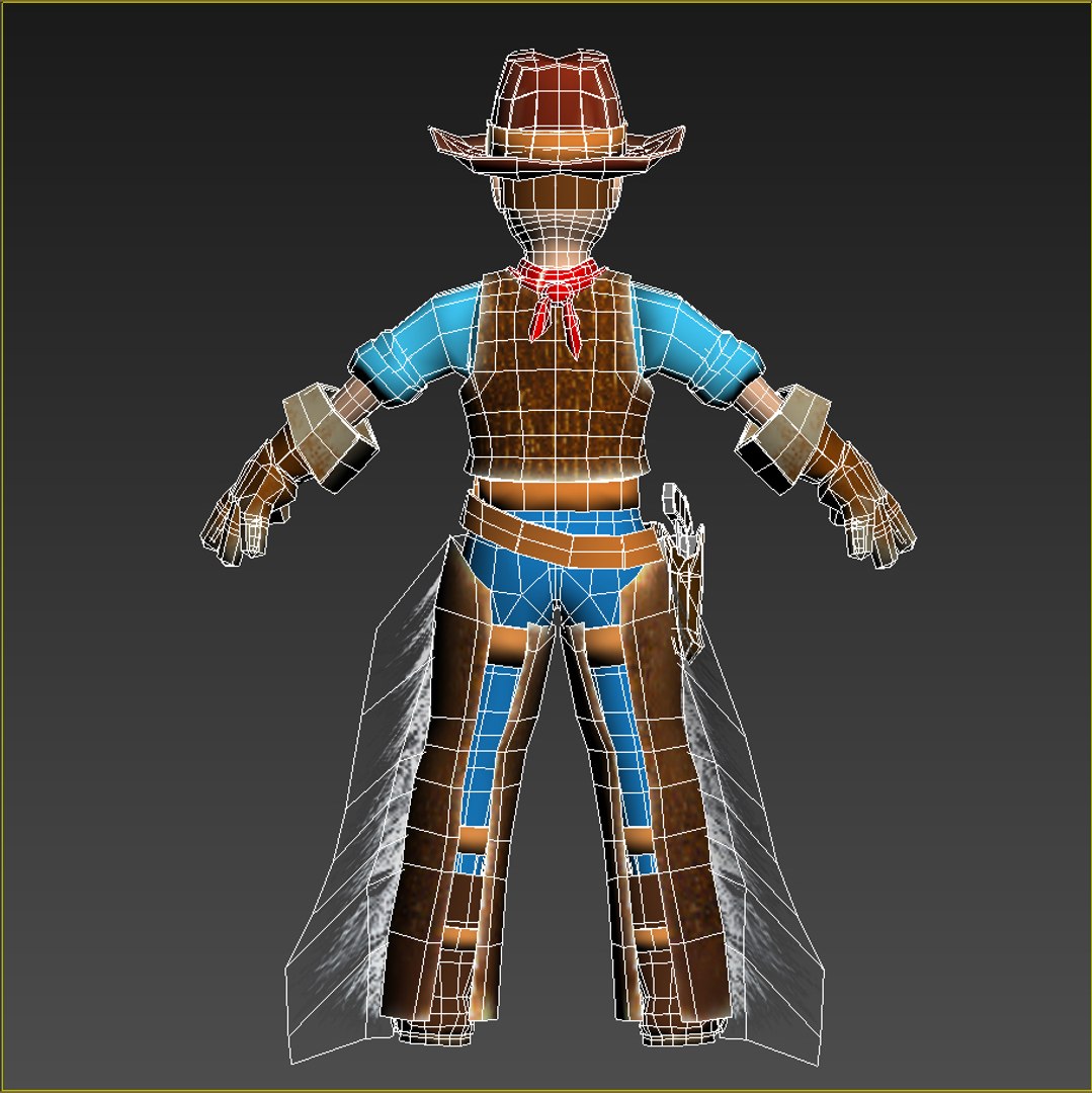 Cartoon Cowboy 3d Model