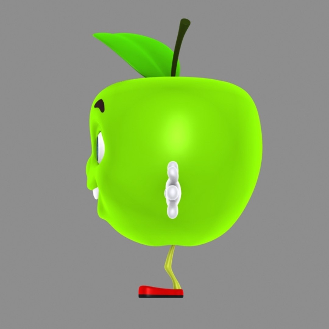 Cartoon Apple 3d Model