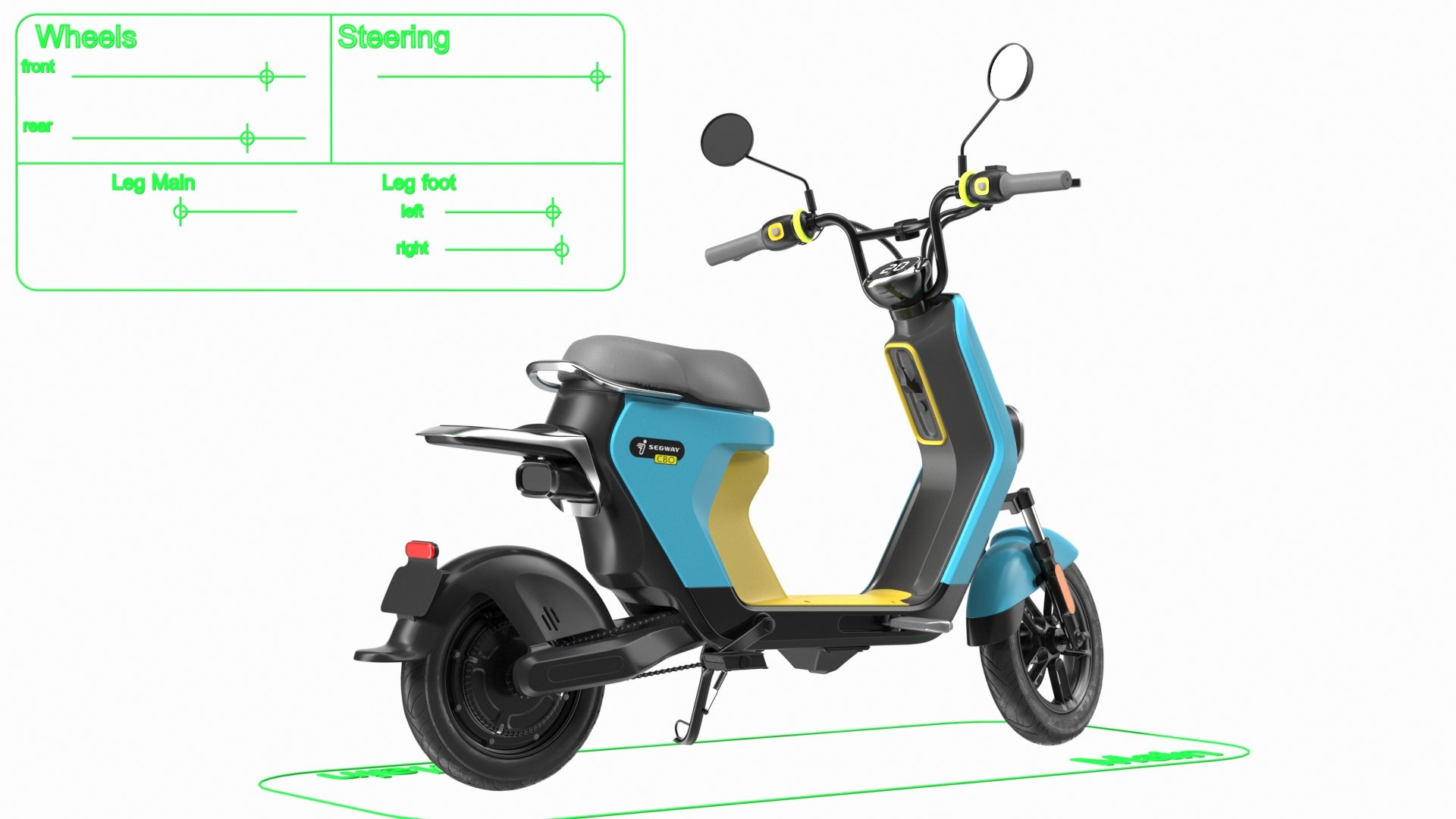 Segway EMoped C80 Blue Rigged 3D - TurboSquid 1774595
