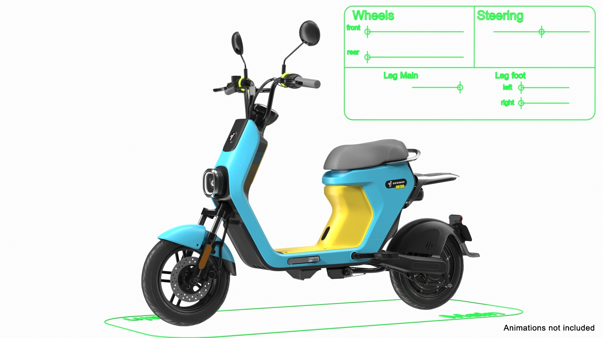 Segway EMoped C80 Blue Rigged 3D - TurboSquid 1774595