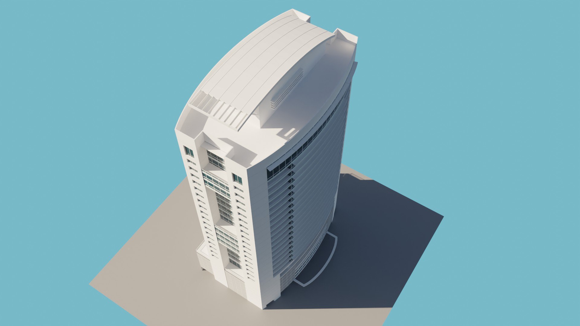 modern office tower 3d model