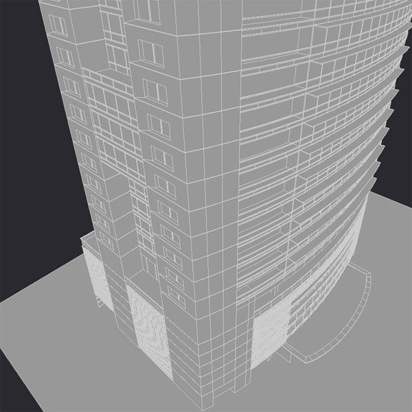 modern office tower 3d model