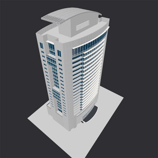 modern office tower 3d model