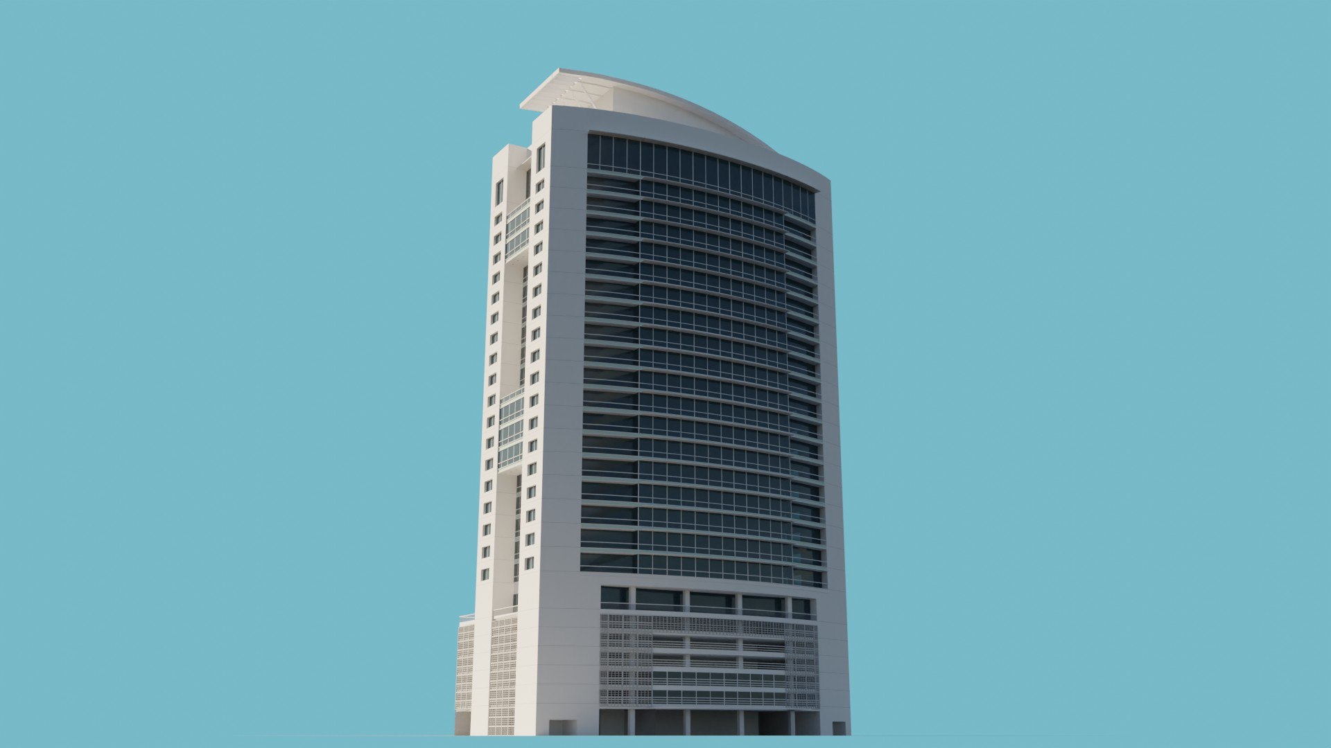 modern office tower 3d model