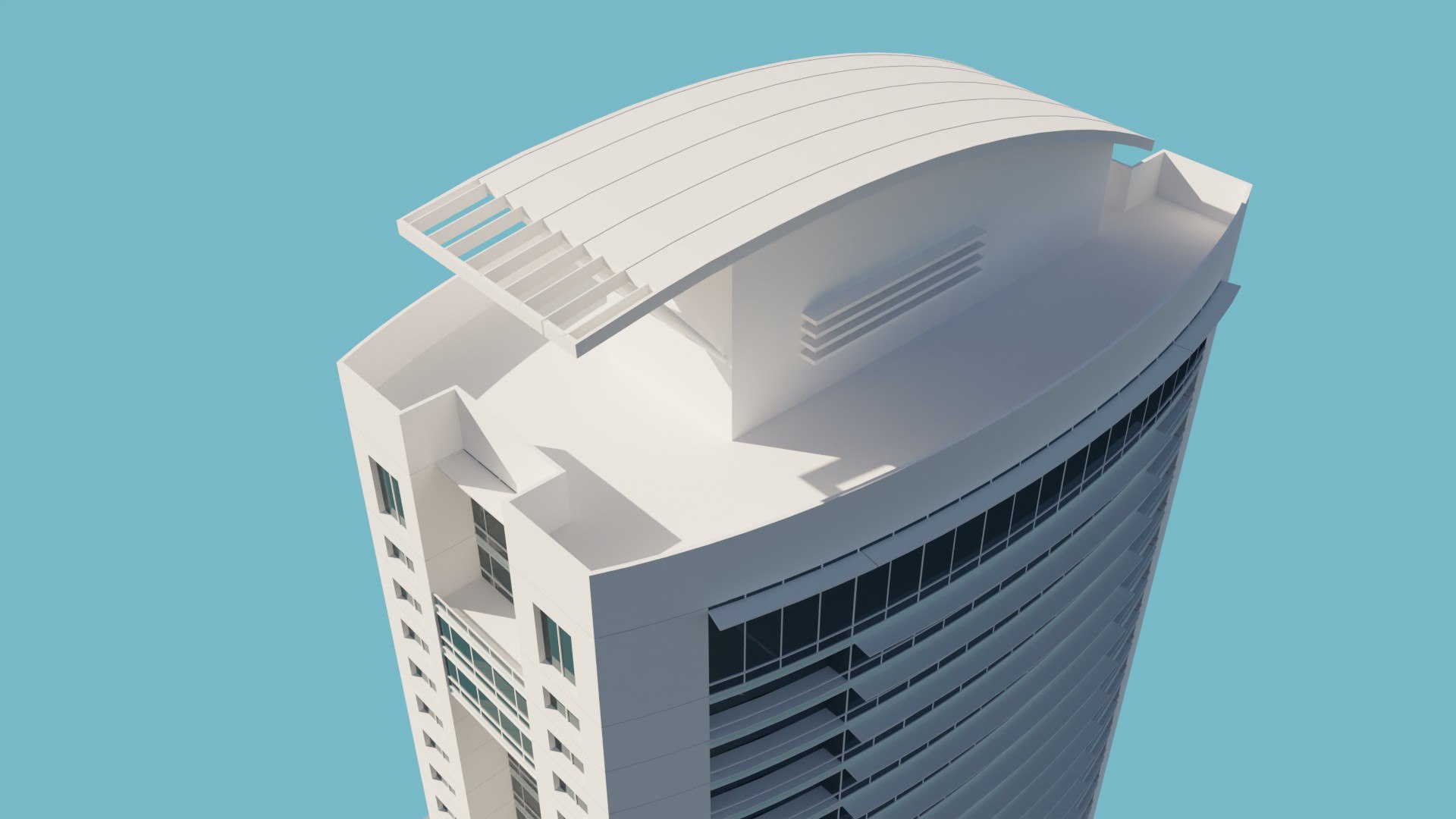 modern office tower 3d model