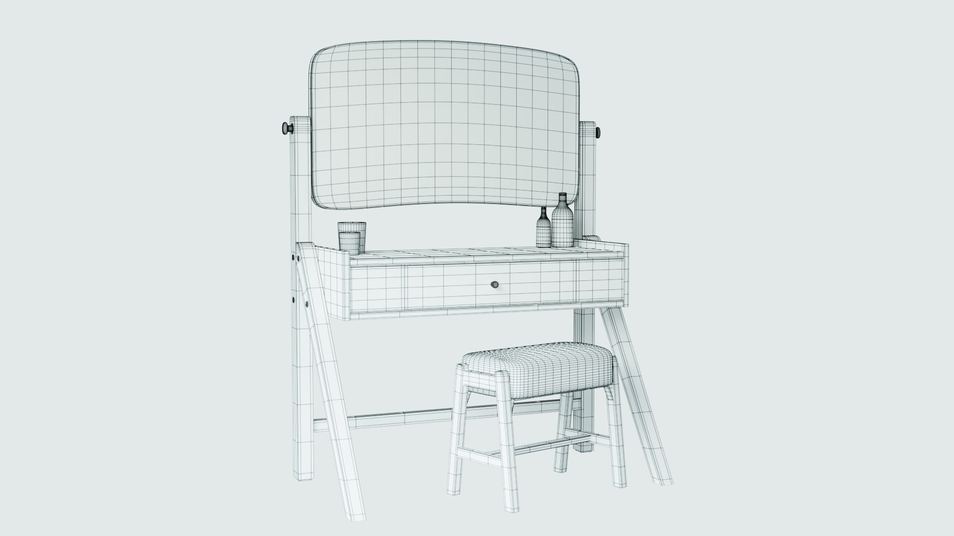 3D Vintage dressing table model - TurboSquid 1965572