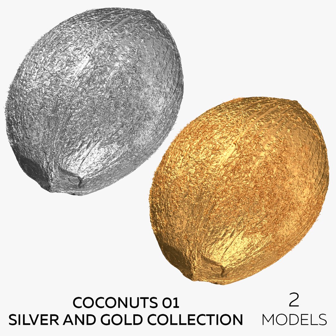 Coconuts 01 Silver and Gold Collection - 2 models model - TurboSquid ...
