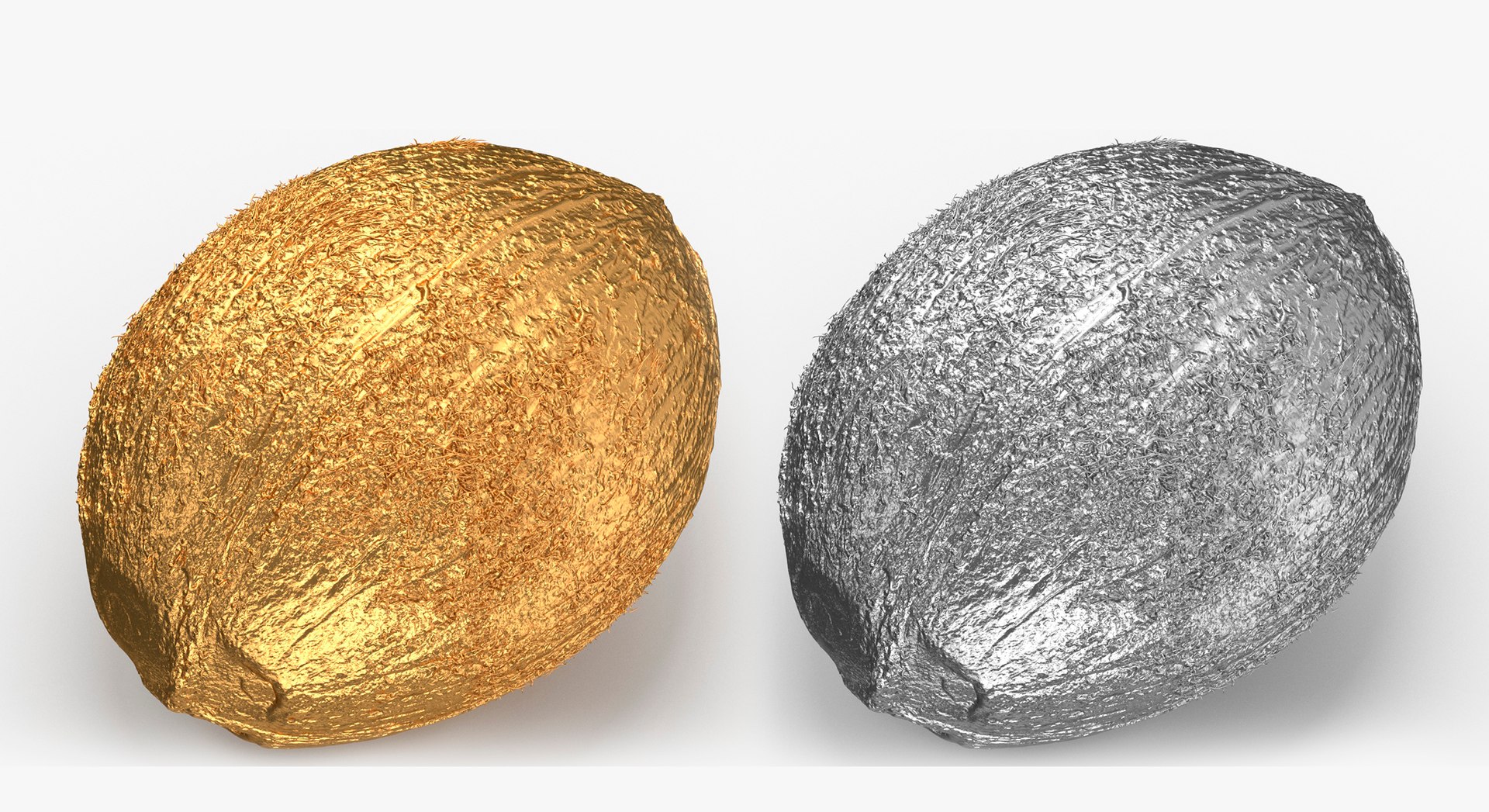 Coconuts 01 Silver And Gold Collection - 2 Models Model - TurboSquid ...