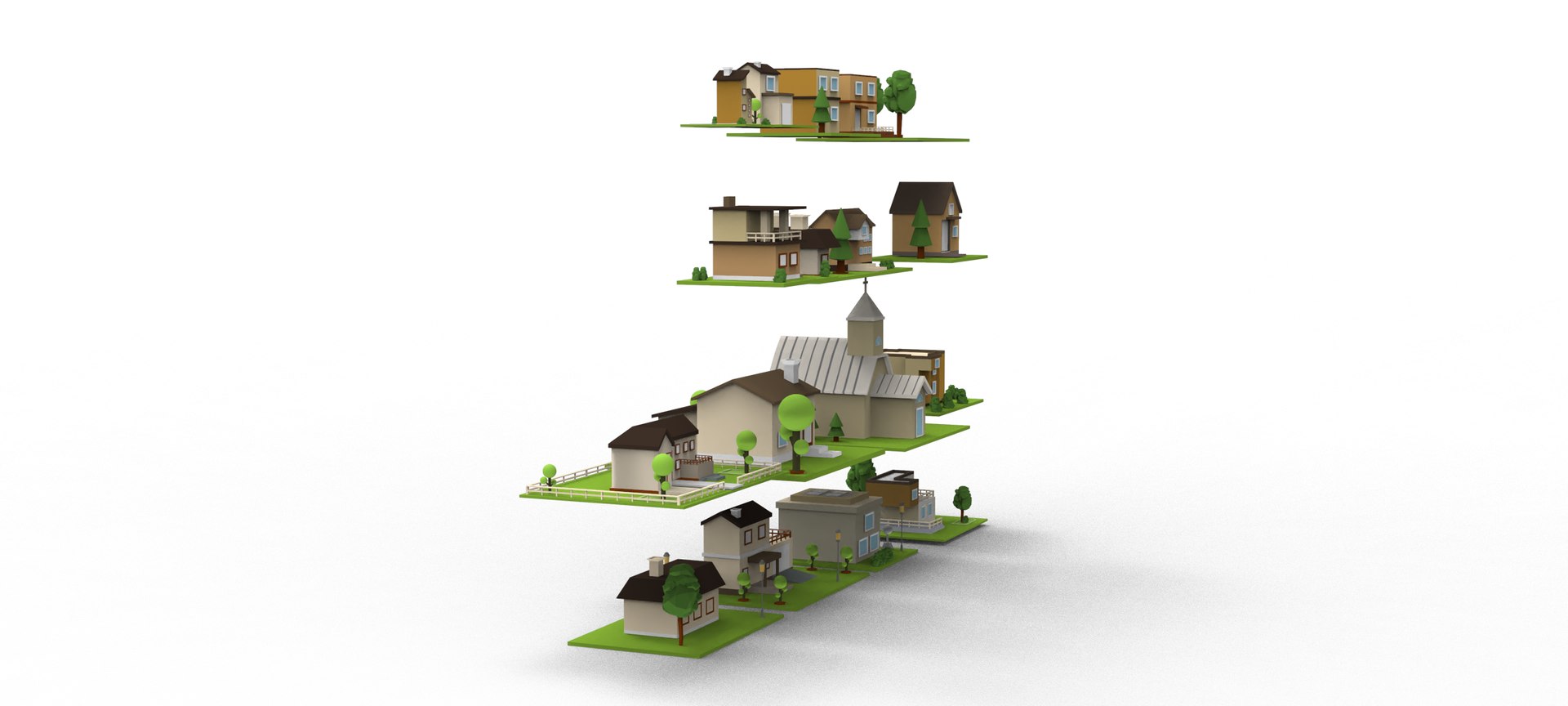 3D House Building Pack Model - TurboSquid 1860940