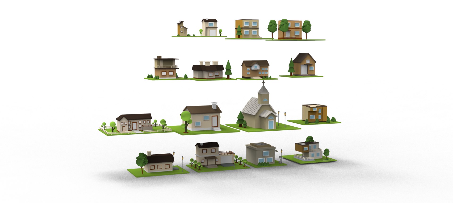 3D House Building Pack Model - TurboSquid 1860940