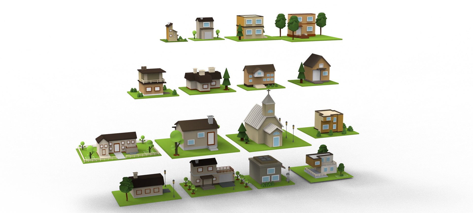 3D House Building Pack Model - TurboSquid 1860940