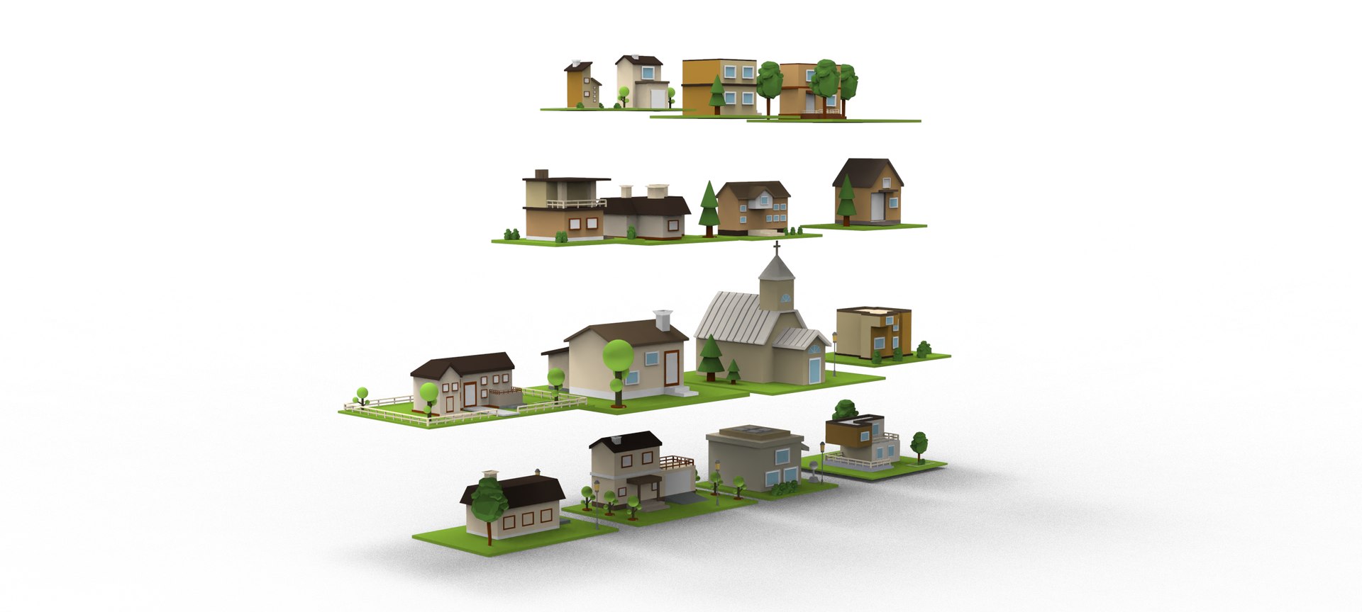 3D House Building Pack Model - TurboSquid 1860940