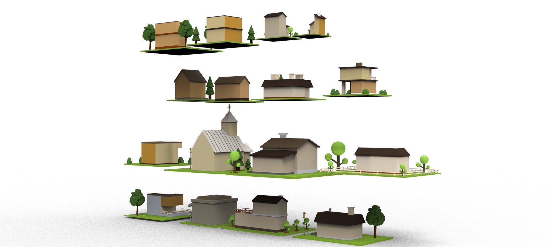 3D House Building Pack Model - TurboSquid 1860940