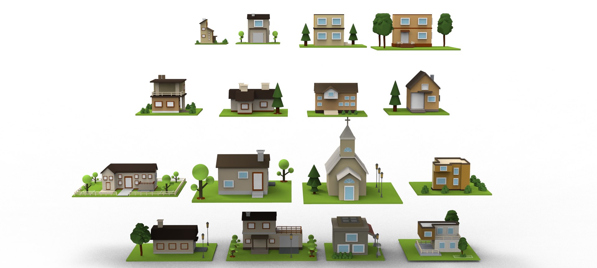 3D House Building Pack Model - TurboSquid 1860940