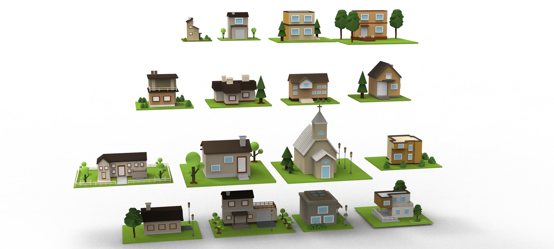 3D House Building Pack Model - TurboSquid 1860940