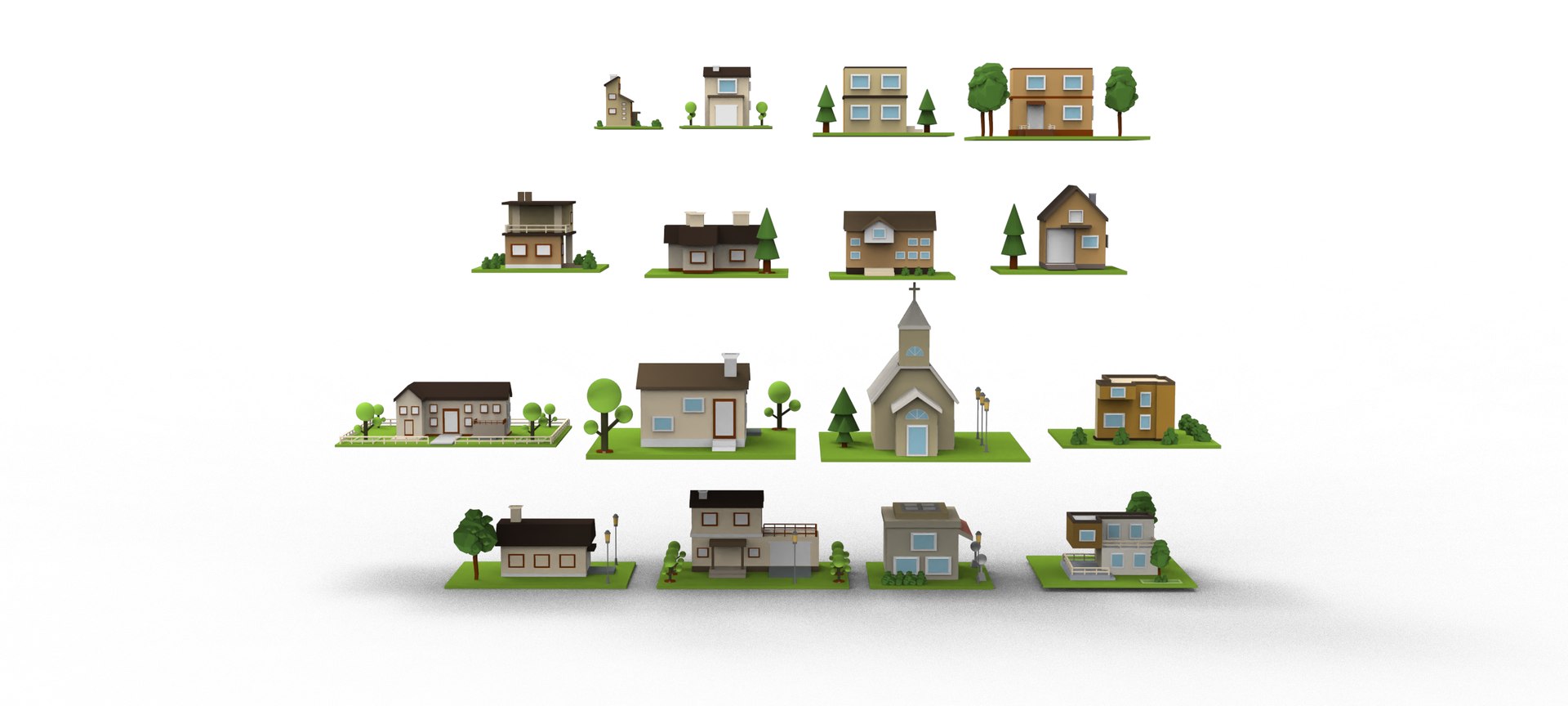 3D House Building Pack Model - TurboSquid 1860940