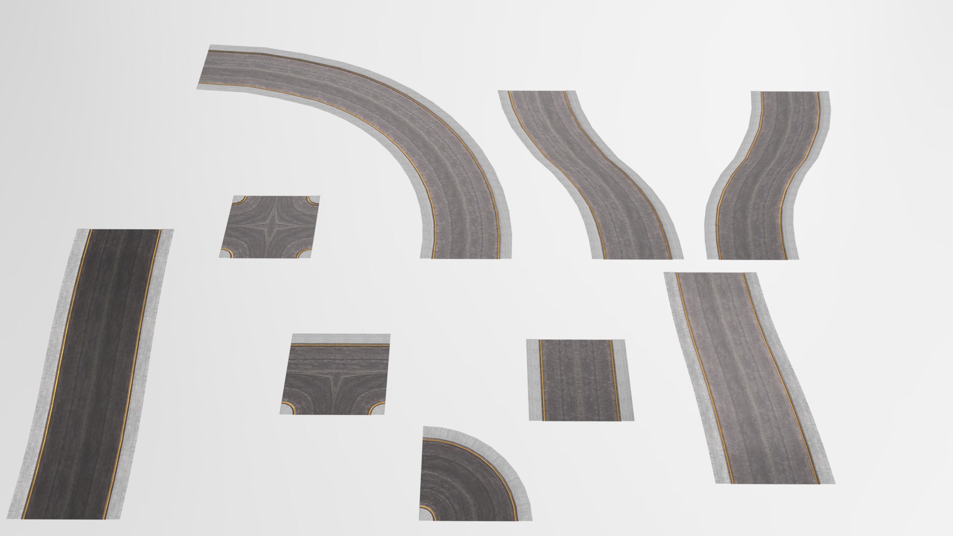 3D Modular Road Pack - TurboSquid 1207133