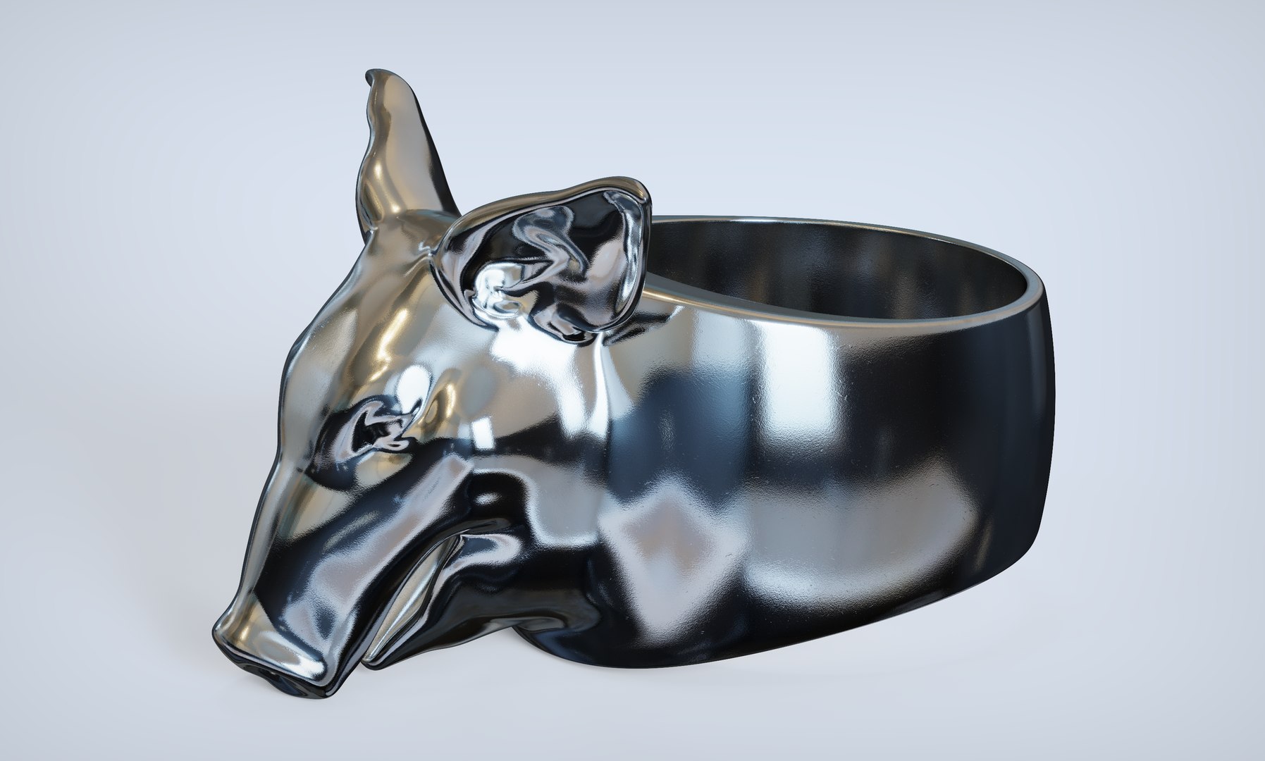 Silver Ring With Houdini Pig Head Model - TurboSquid 1794816