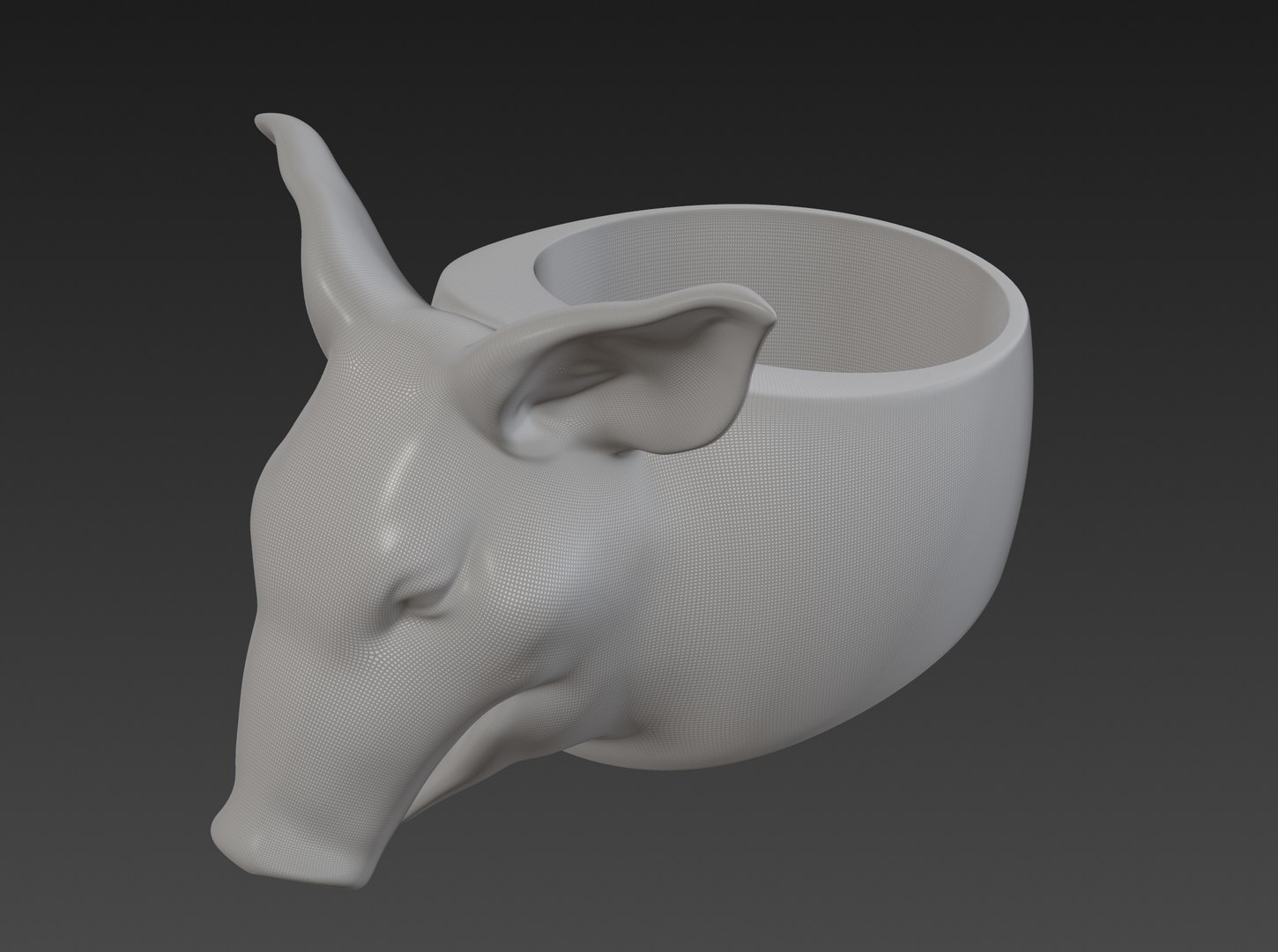 Silver Ring With Houdini Pig Head Model - TurboSquid 1794816