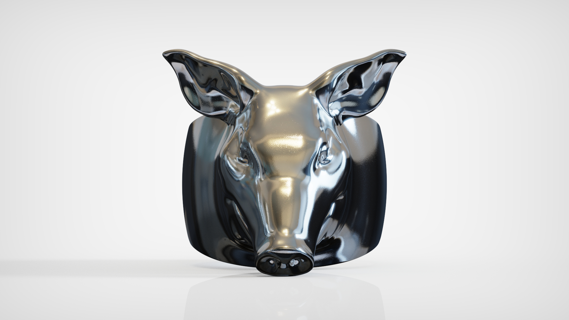 Silver Ring With Houdini Pig Head Model - TurboSquid 1794816