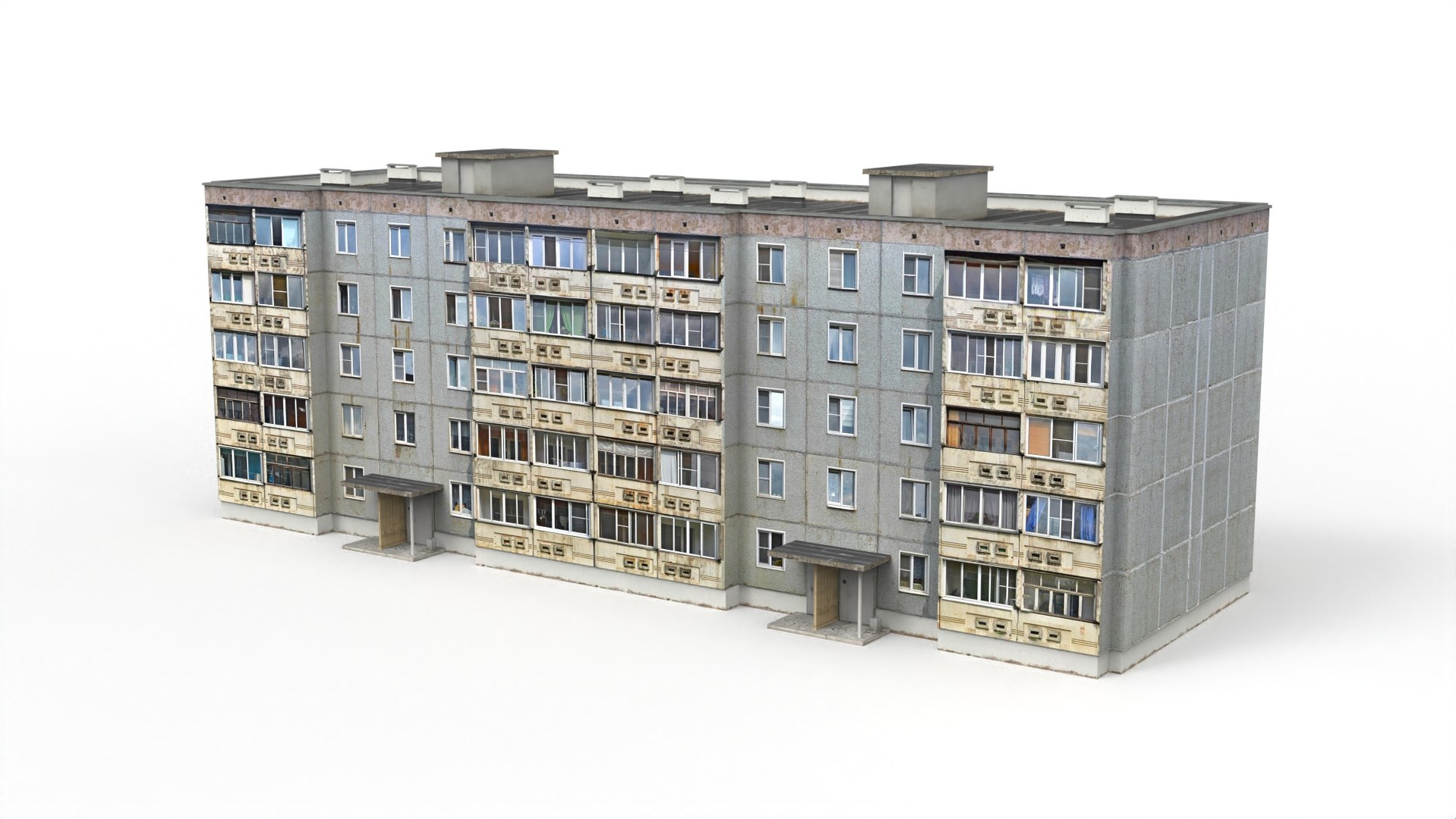 3D Five-Story Residential Building model - TurboSquid 2029073