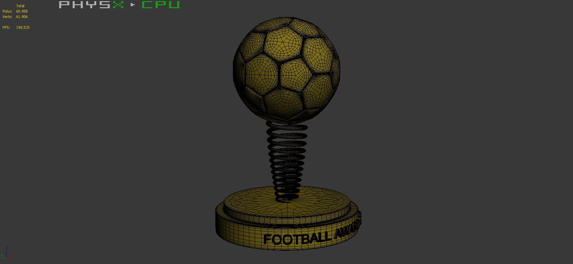 3d Max Football Award Cup