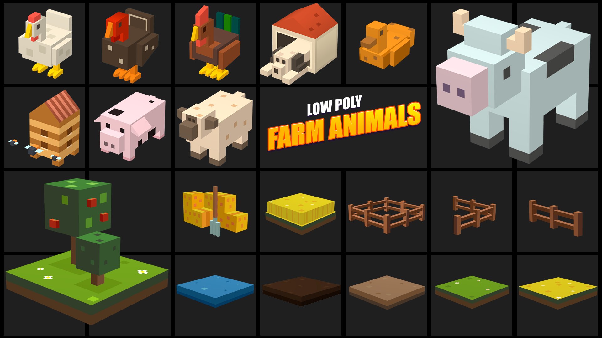 3D Farm Animals - TurboSquid 1633413