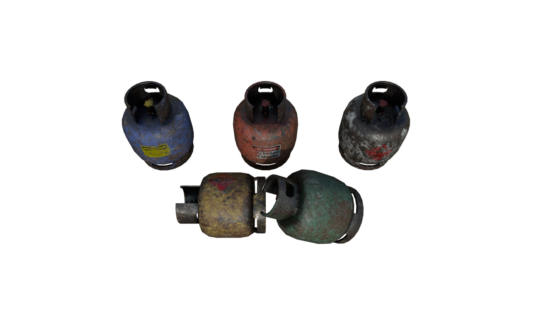 3D Gas Cylinder Pack - TurboSquid 2093411