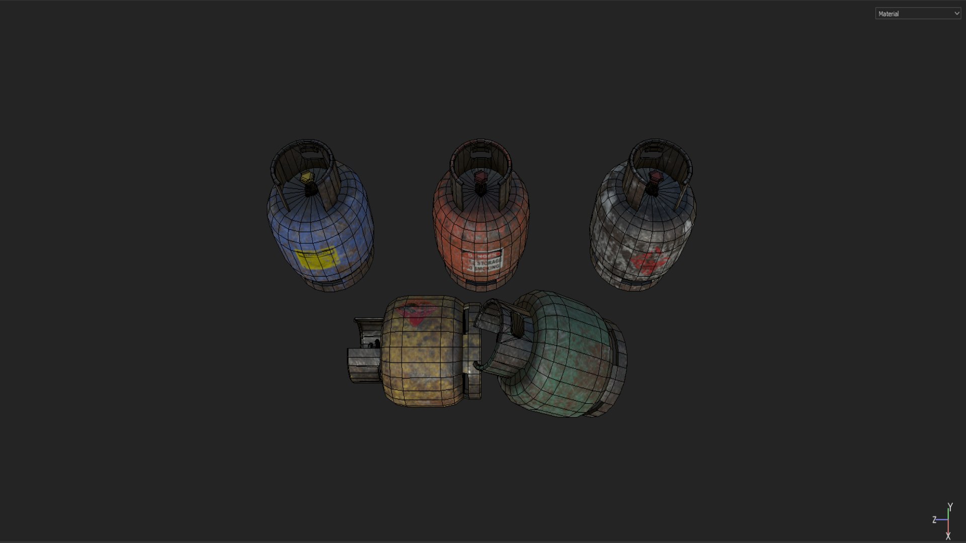 3D Gas Cylinder Pack - TurboSquid 2093411