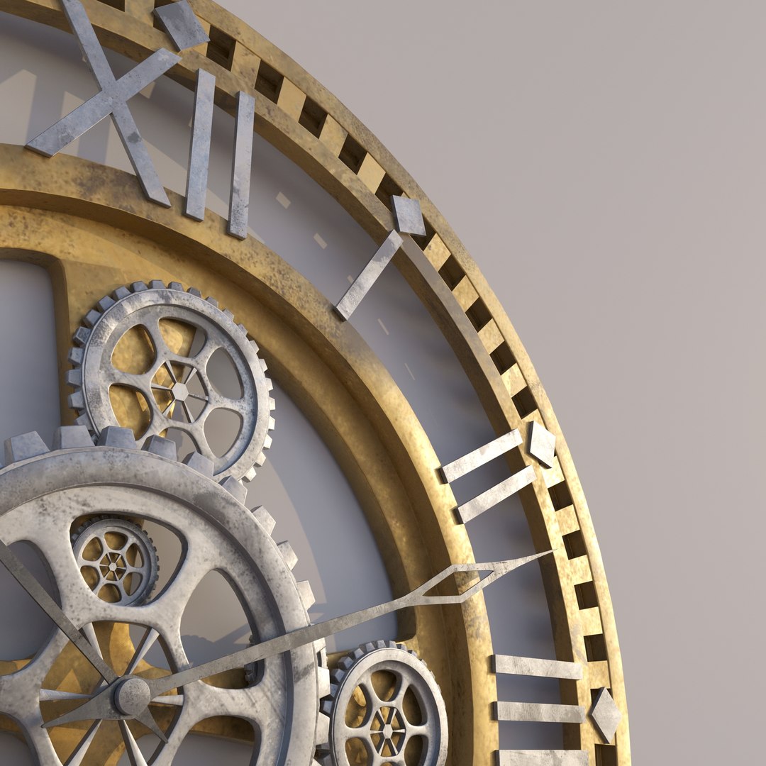 Steampunk Clock Grunge 3D - TurboSquid 1982790