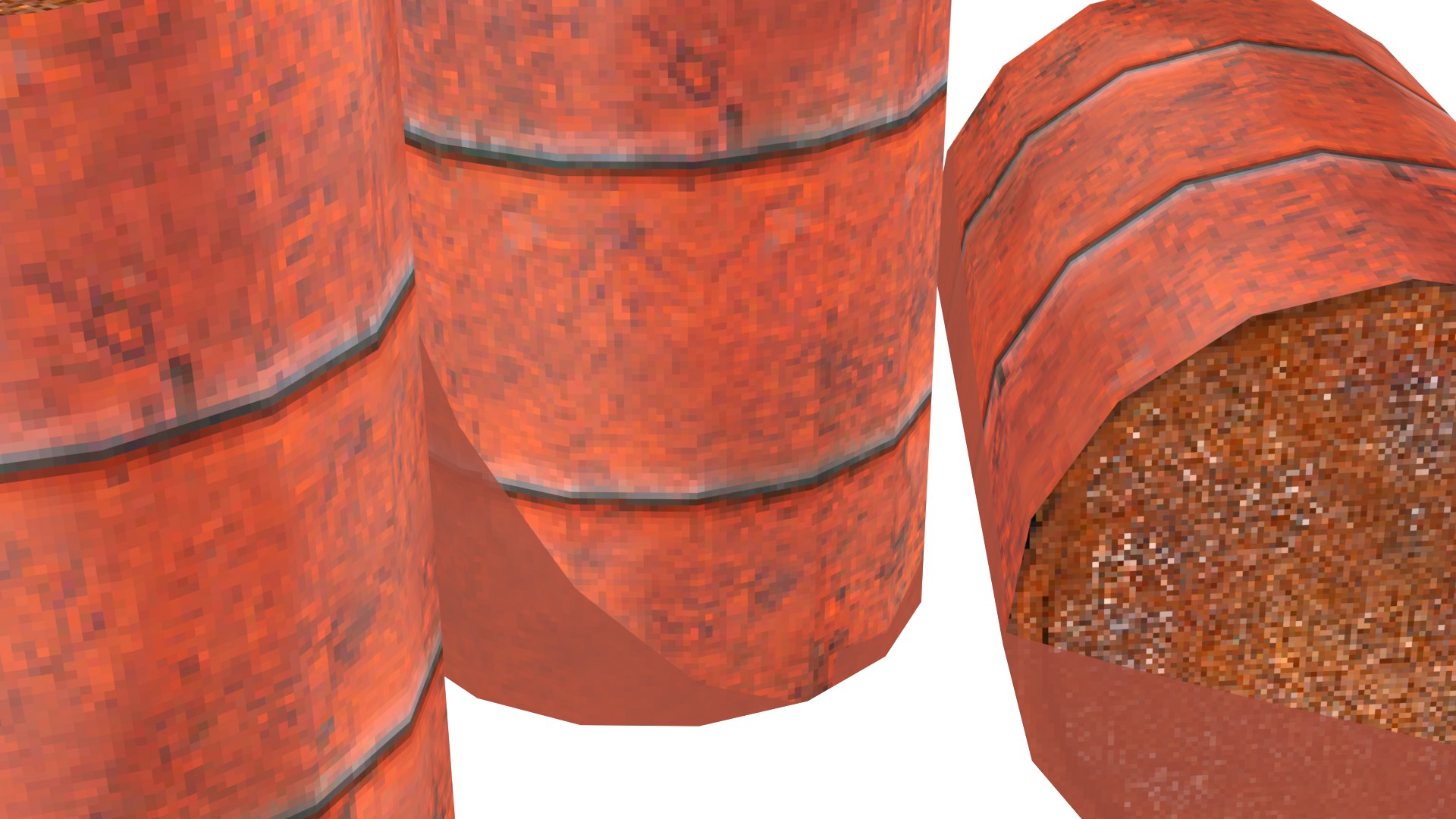 3D PS1 Style Rusty Metal Barrels - TurboSquid 2125975