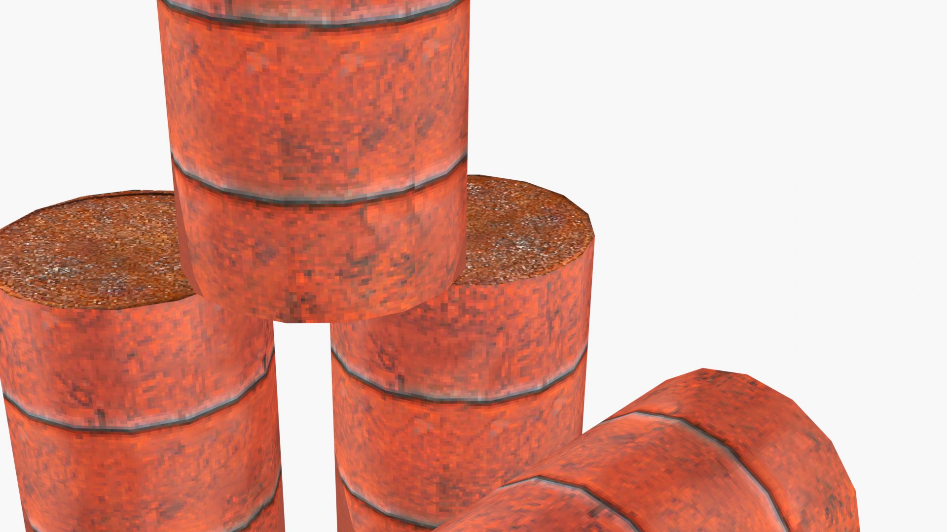 3D PS1 Style Rusty Metal Barrels - TurboSquid 2125975