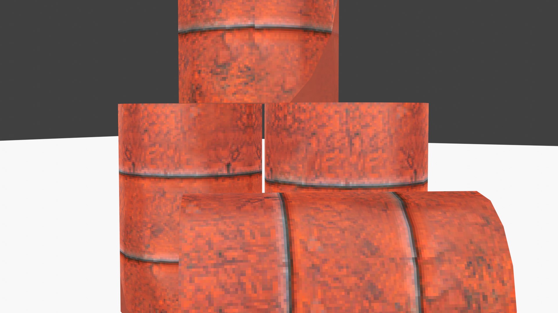 3D PS1 Style Rusty Metal Barrels - TurboSquid 2125975