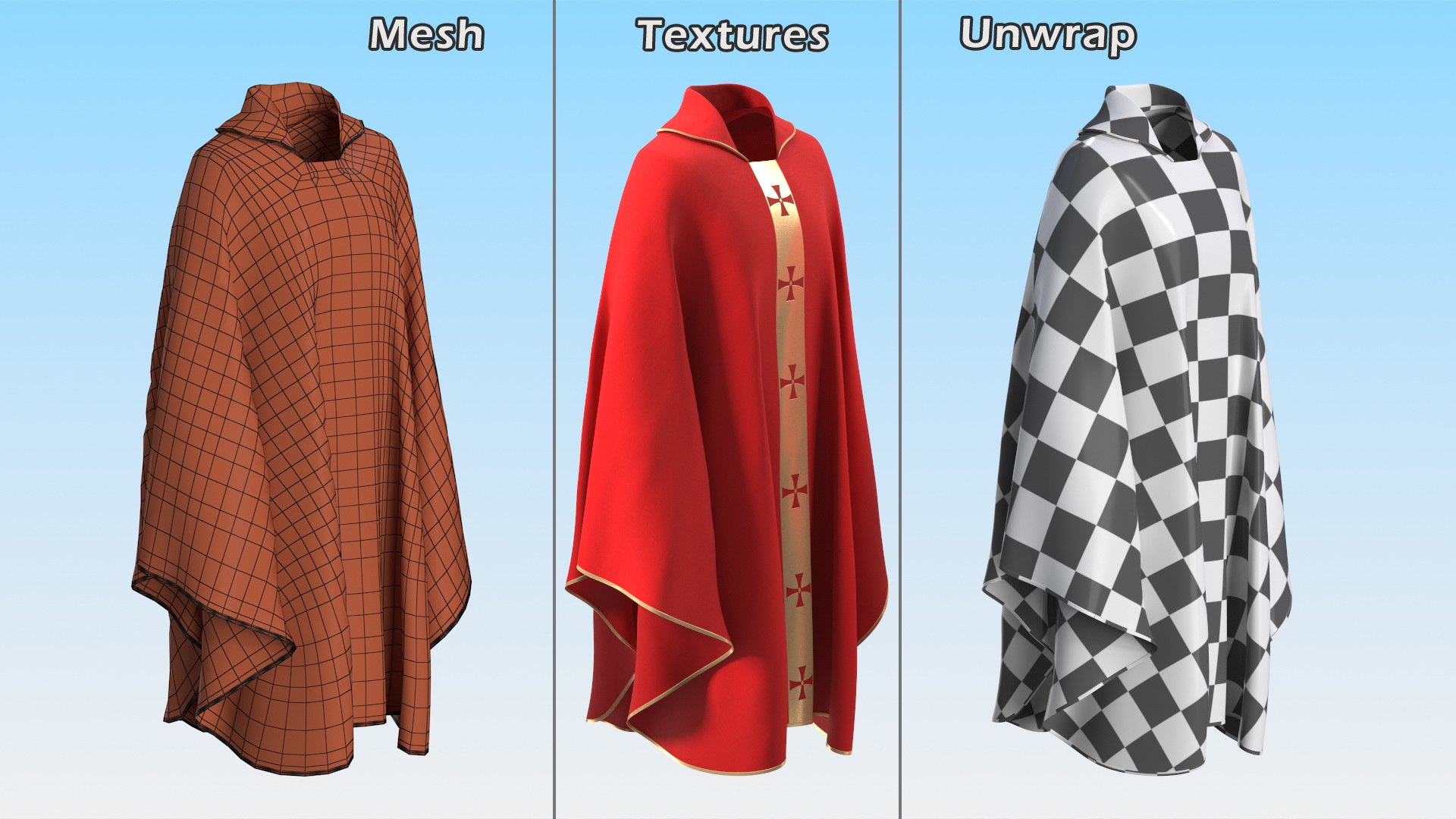 3D model Liturgical Vestment Red Robe - TurboSquid 1860956