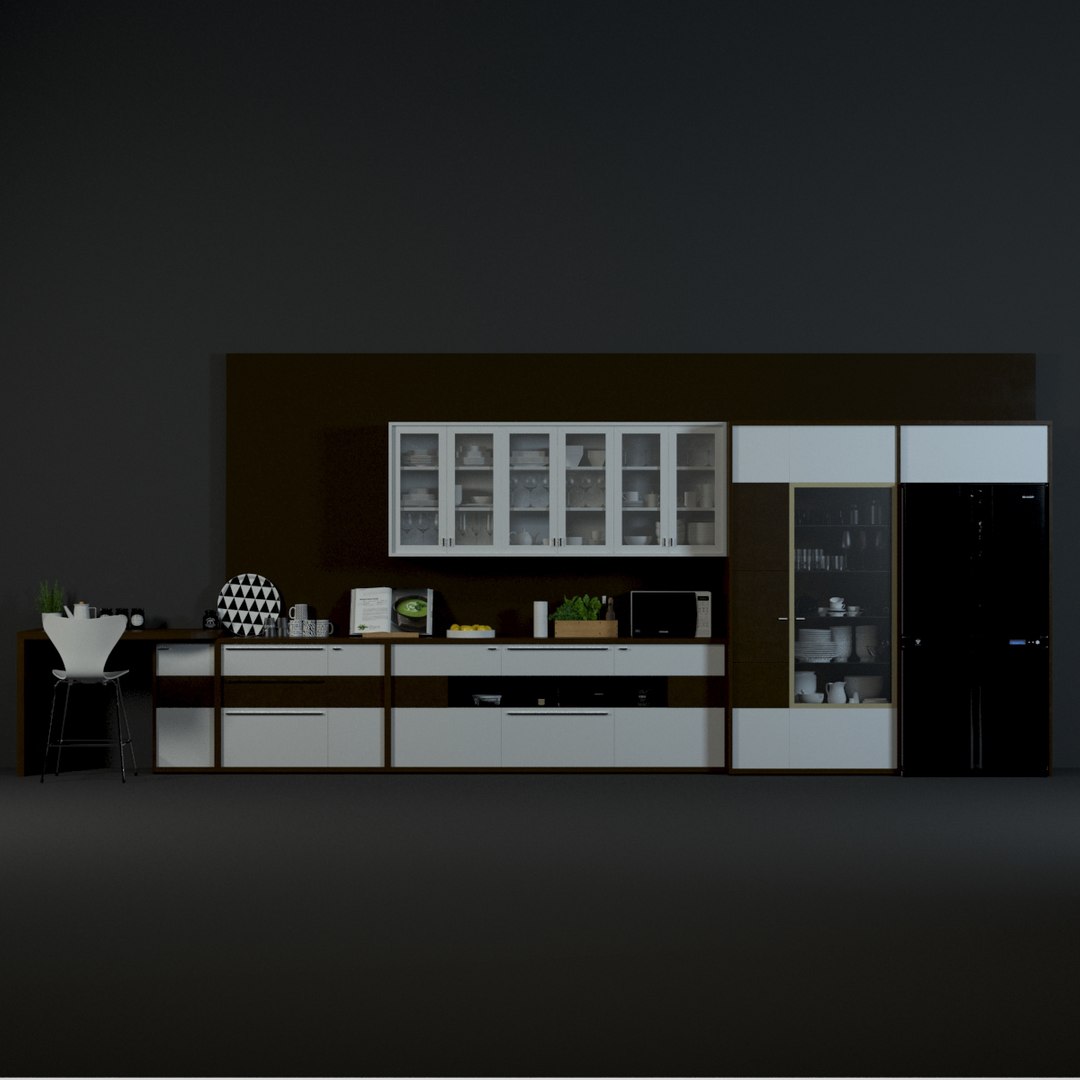 3d Modern Kitchen Set Model