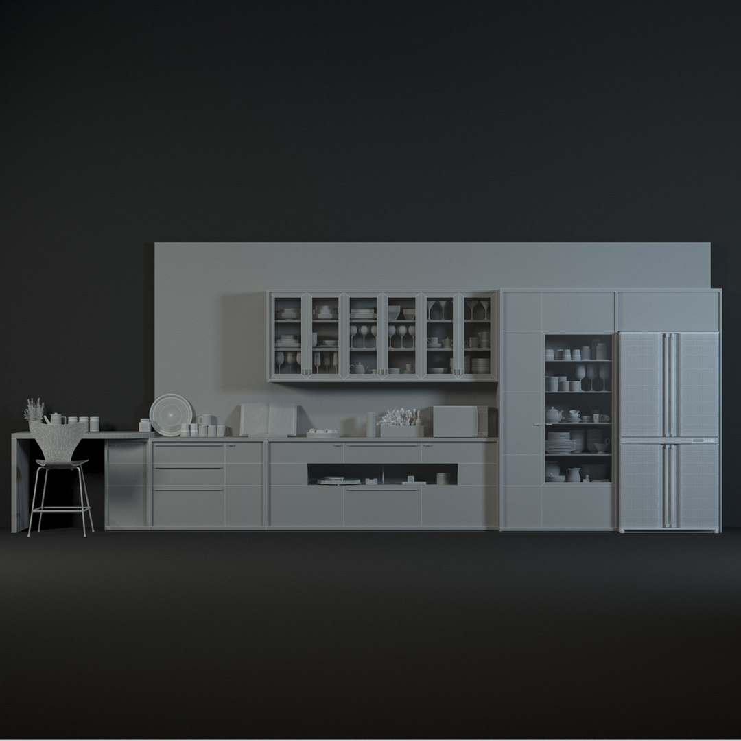 3d Modern Kitchen Set Model