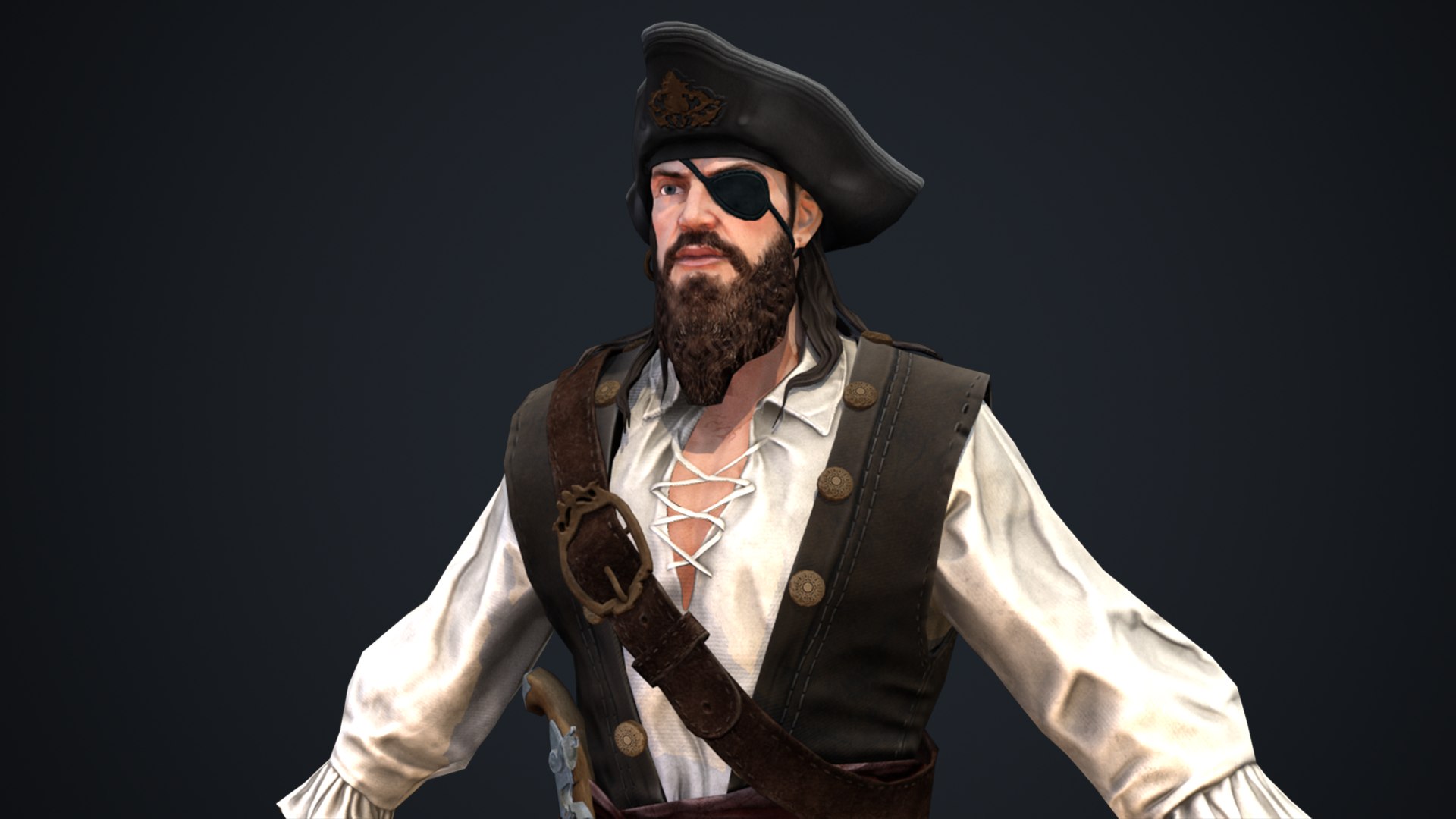 3D Real-time Rigged Pirate 01 - TurboSquid 1244560