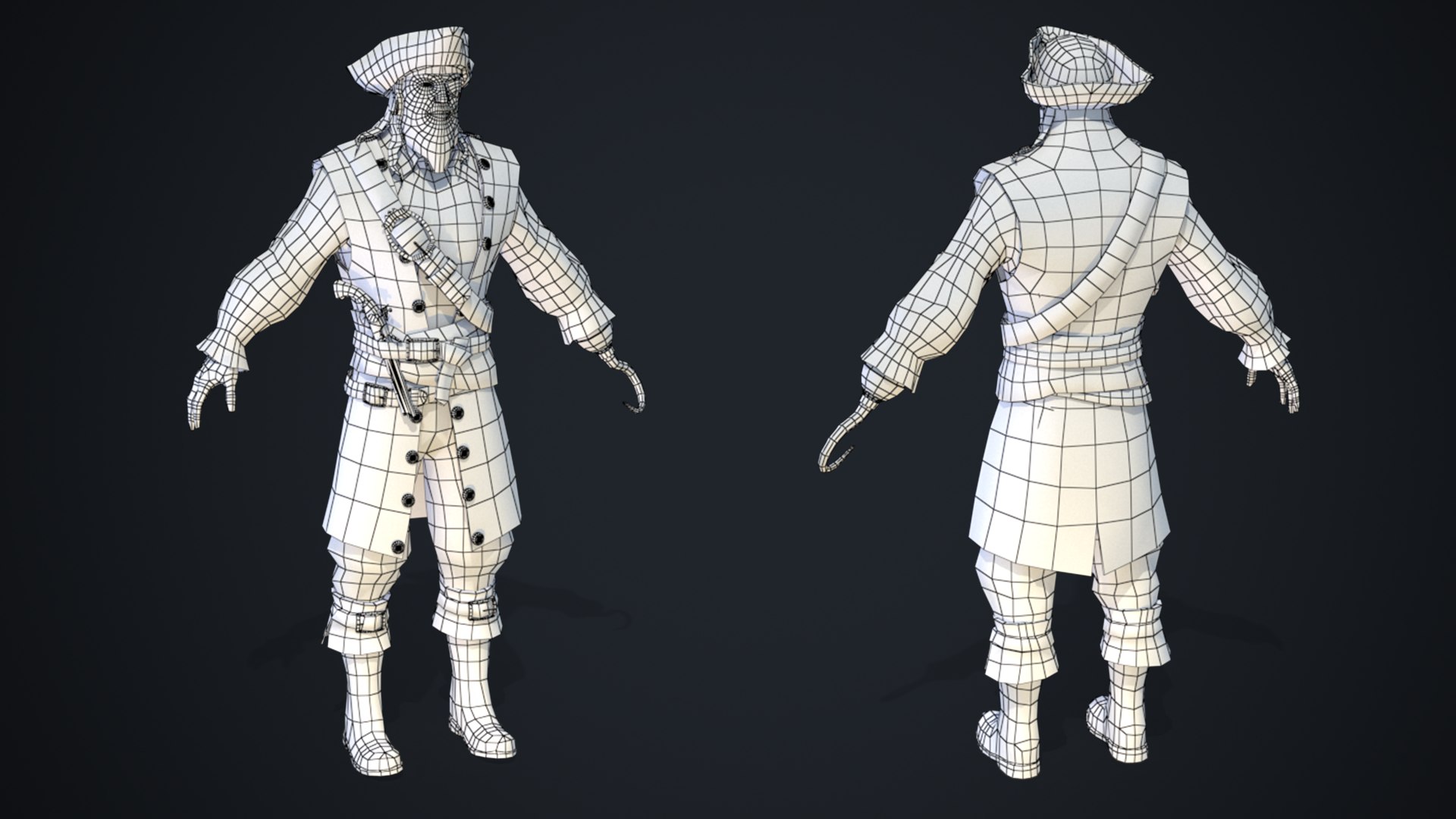 3D Real-time Rigged Pirate 01 - TurboSquid 1244560