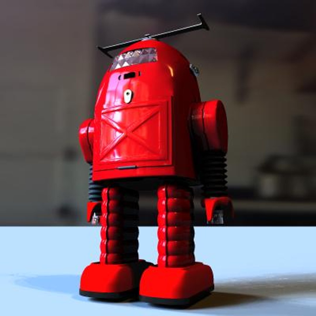 3d retro toy thunder robot model