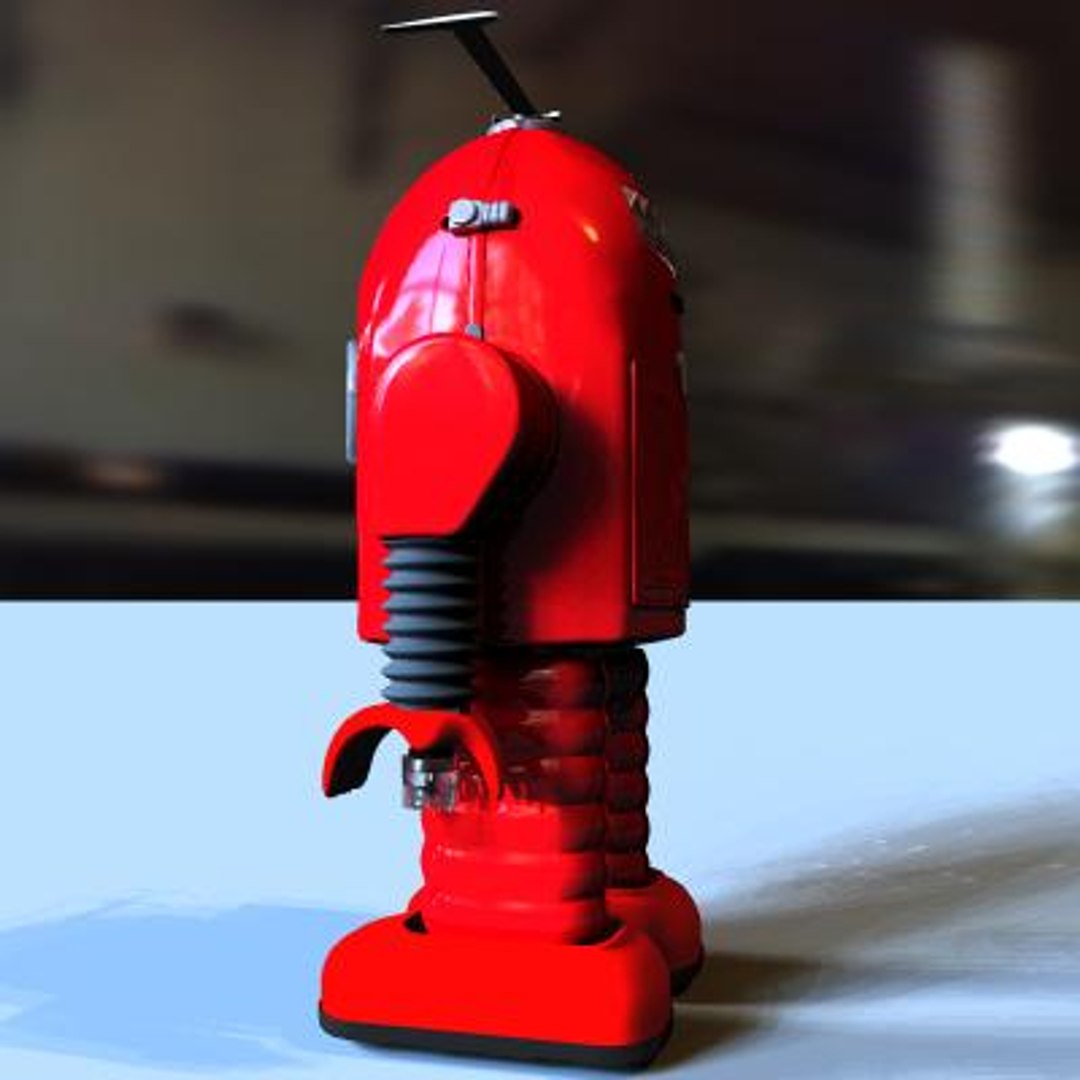 3d retro toy thunder robot model